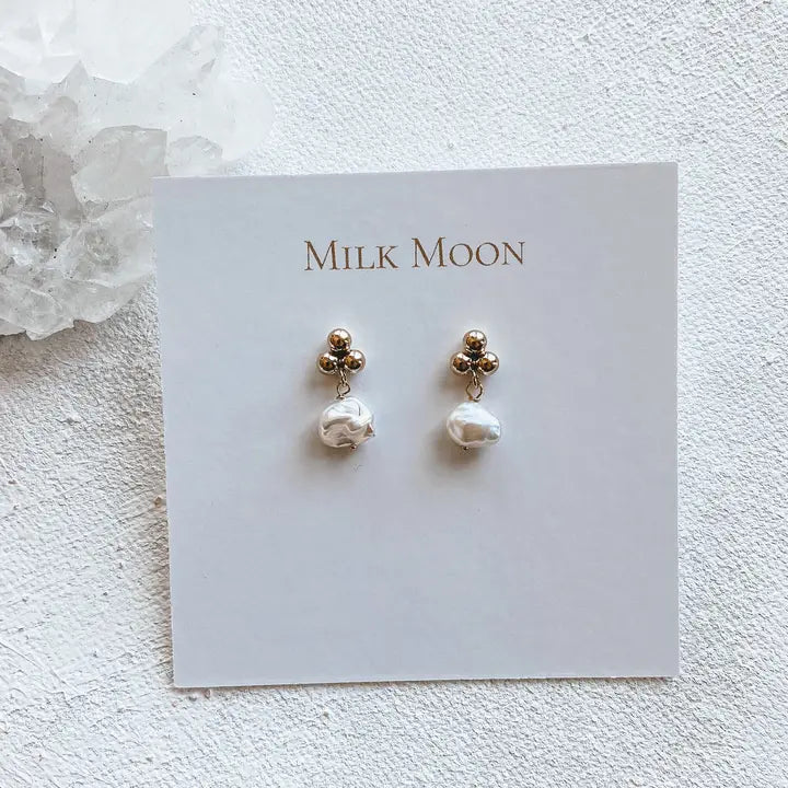 Pearl Dot Studs - Milk Moon – Fred & Co.